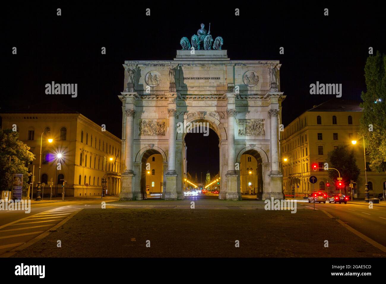 The Siegestor (Victory Gate) in Munich is a three-arched memorial arch ...