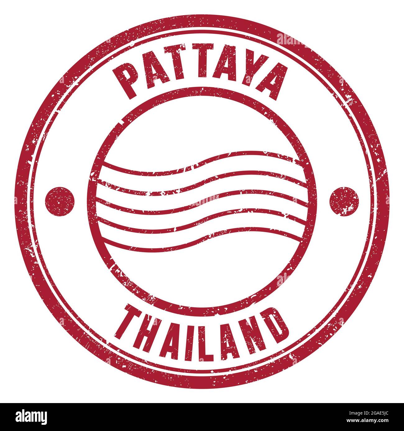 PATTAYA - THAILAND, words written on red round postal stamp Stock Photo ...