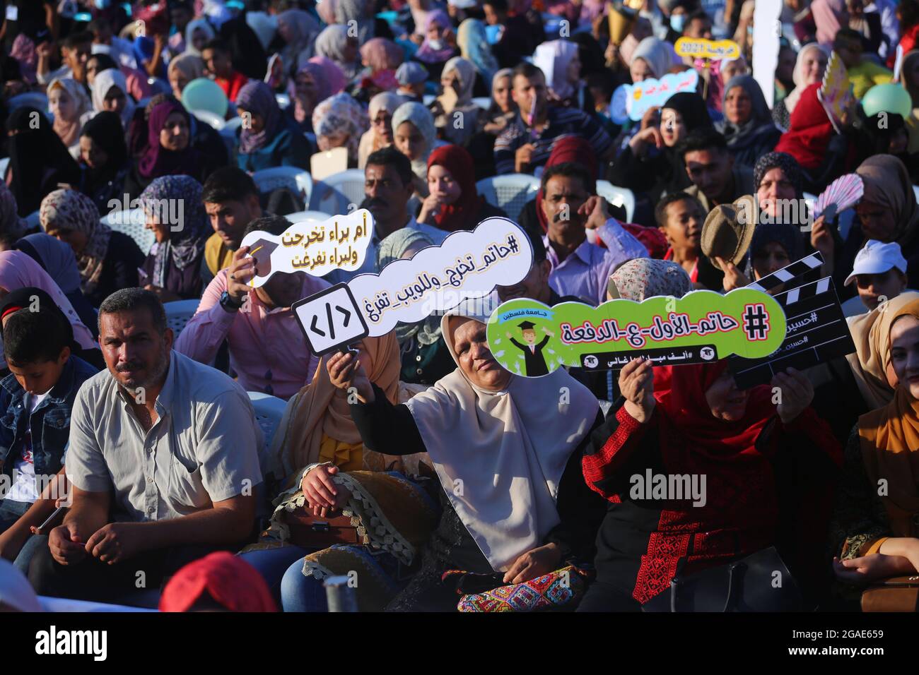 July 29, 2021, Gaza city, The Gaza Strip, Palestine: New graduates ...
