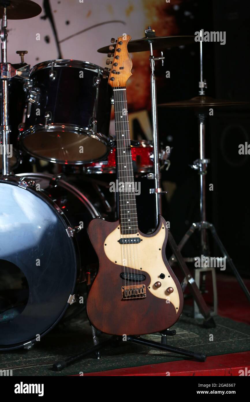 Rock band instruments Stock Photo - Alamy