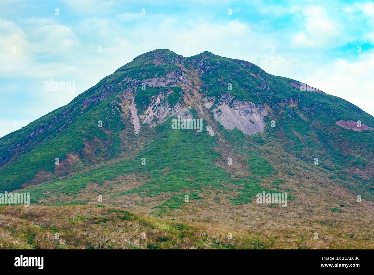 Mount Rausu taken from Shiretoko Pass, Hokkaido Island, Japan Stock ...