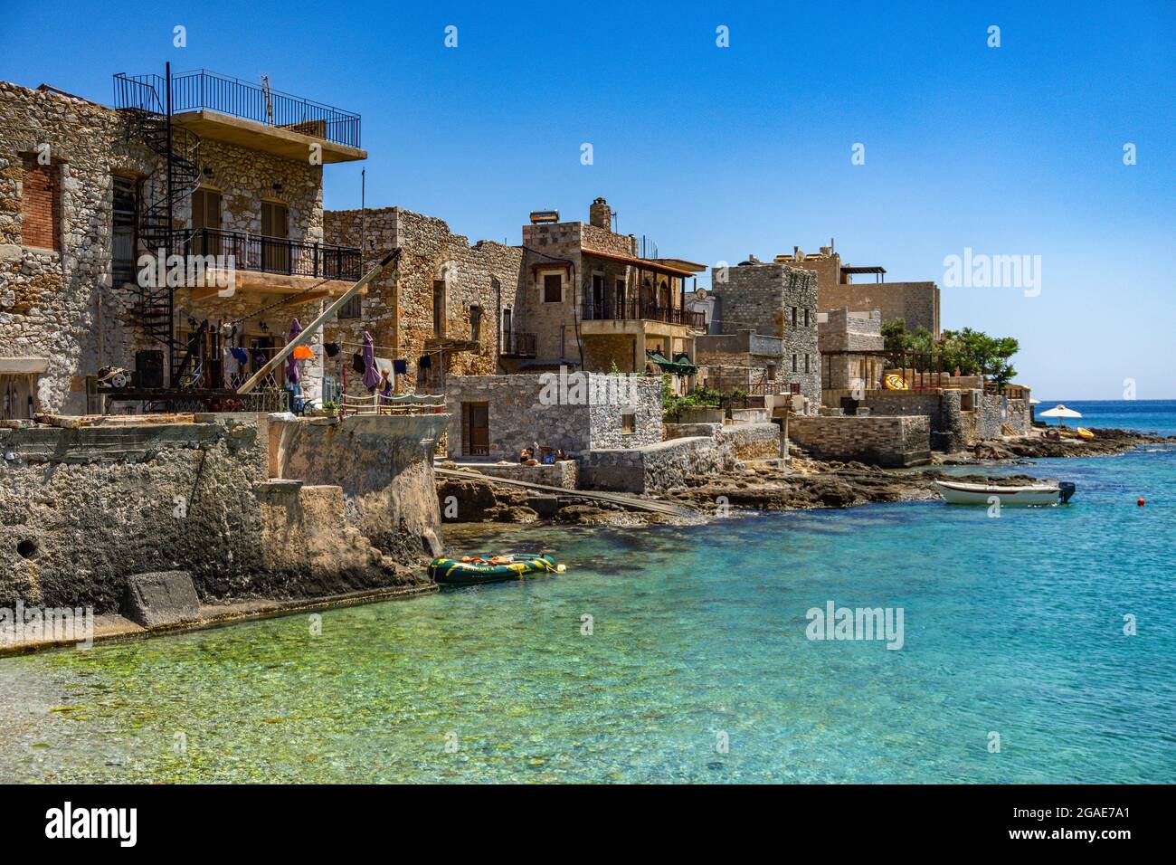 Beautiful seaside scenery from the coastal village of Gerolimenas and ...