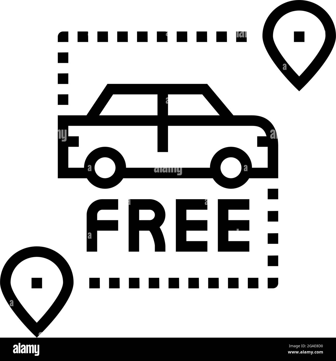 free pick up and drop off line icon vector illustration Stock Vector ...