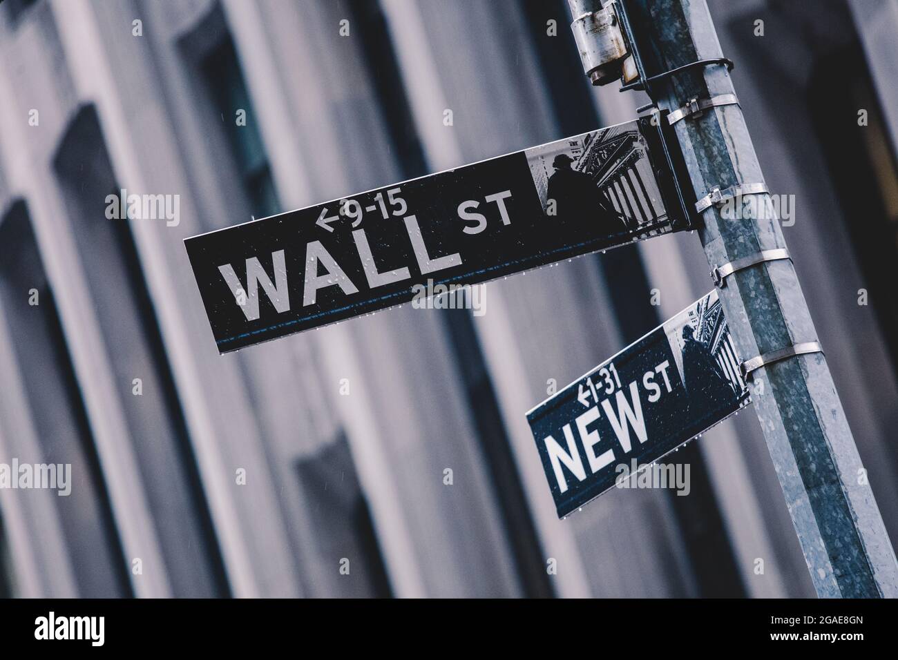 Wall St. street sign in lower Manhattan, New York City Stock Photo - Alamy