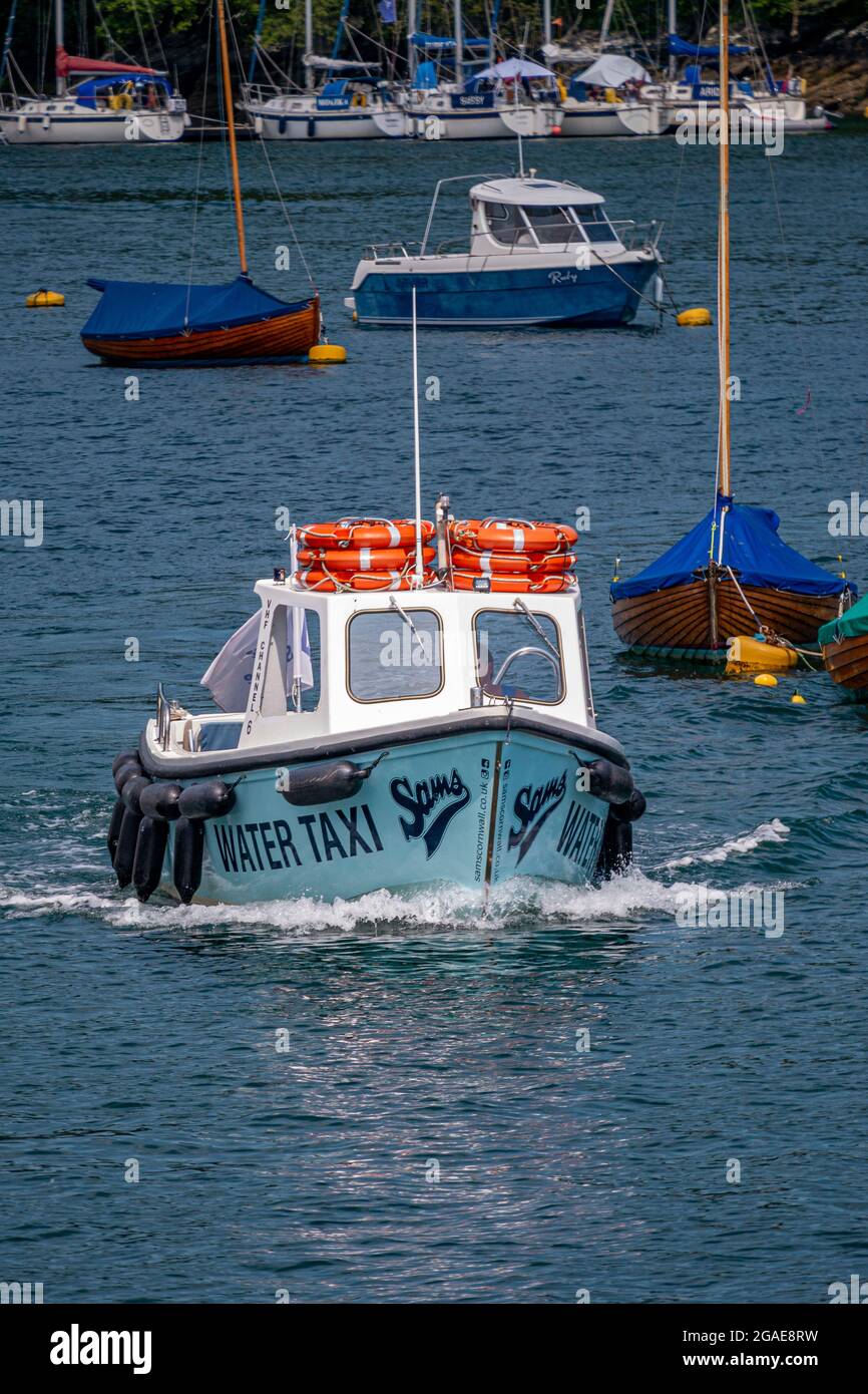 A water Taxi operating in the Fowey river / estuary / harbour - south ...