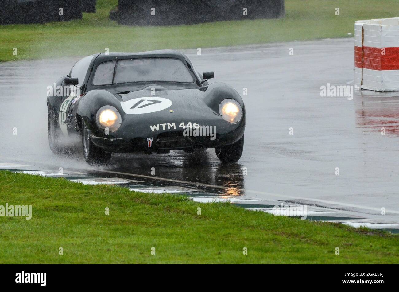 Lister-Jaguar Coupe racing car competing in the RAC Tourist Trophy ...