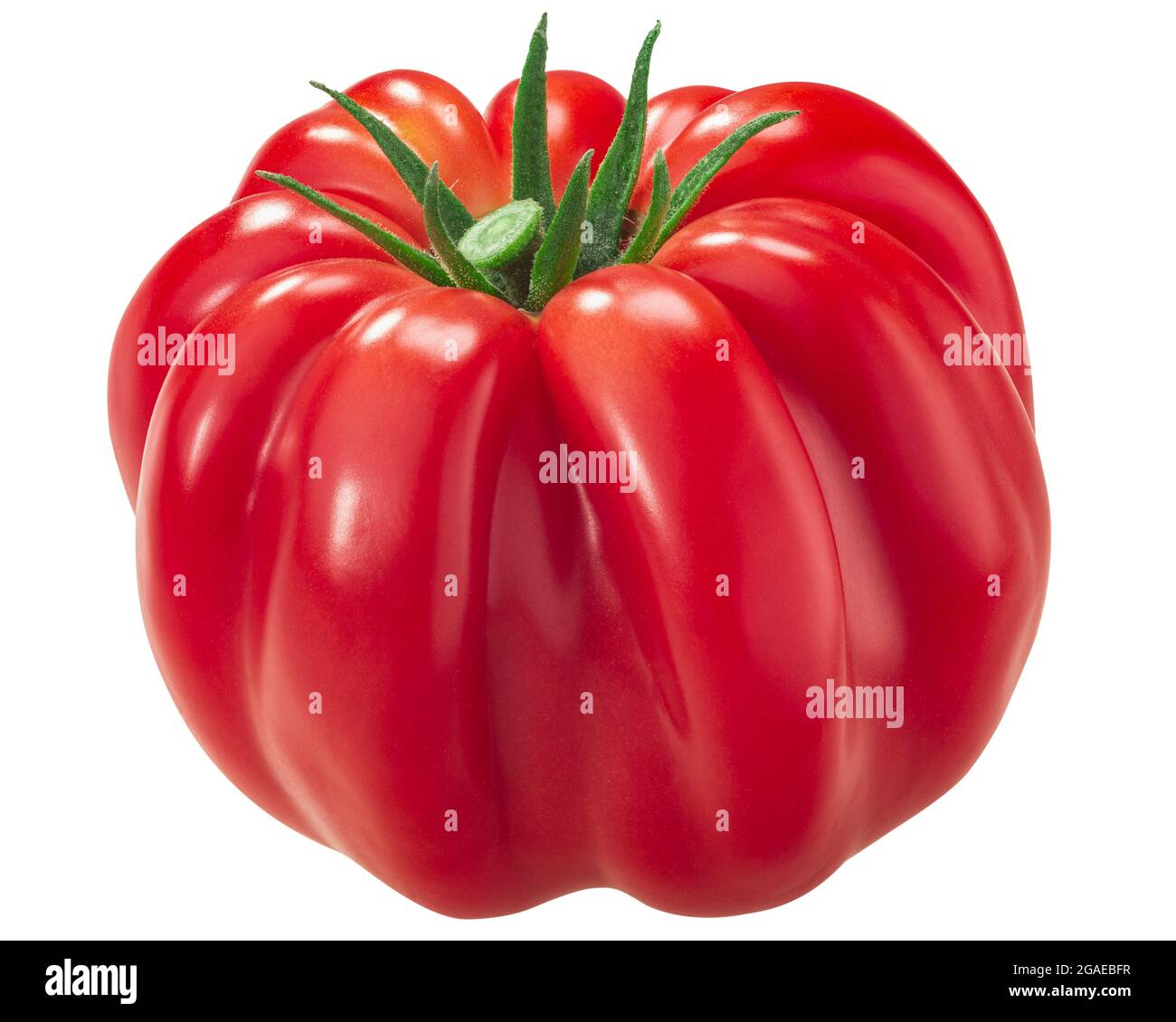 Ribbed heirloom tomato (Solanum lycopersicum fruit), Mushroom Basket ...