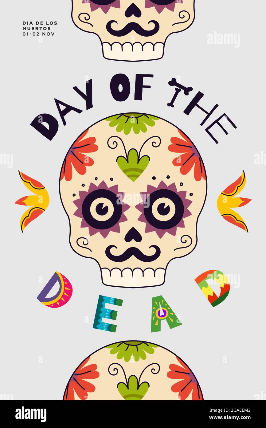 Mexican Day of the Dead party poster. Dia de Los Muertos national ...