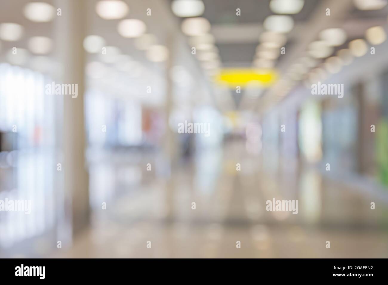 Empty big hall in airport - defocused blurred background Stock Photo ...