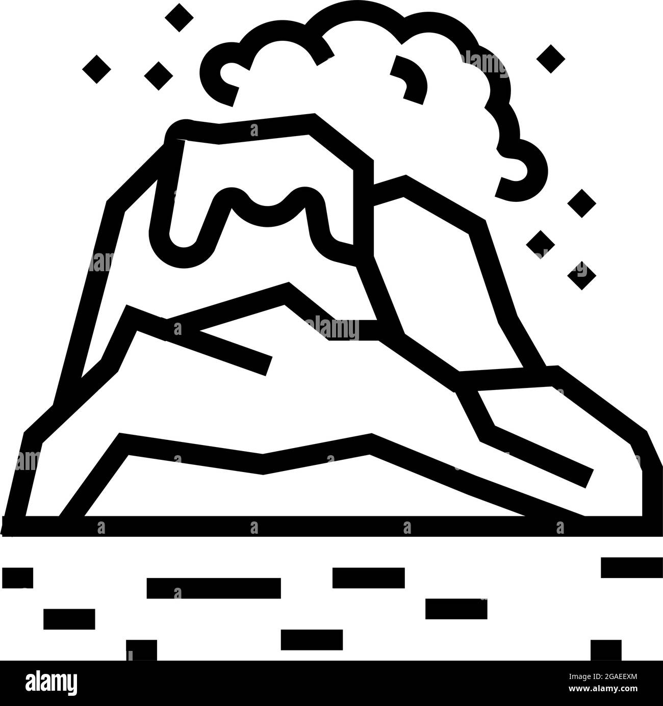 volcanic earth line icon vector illustration Stock Vector Image & Art ...