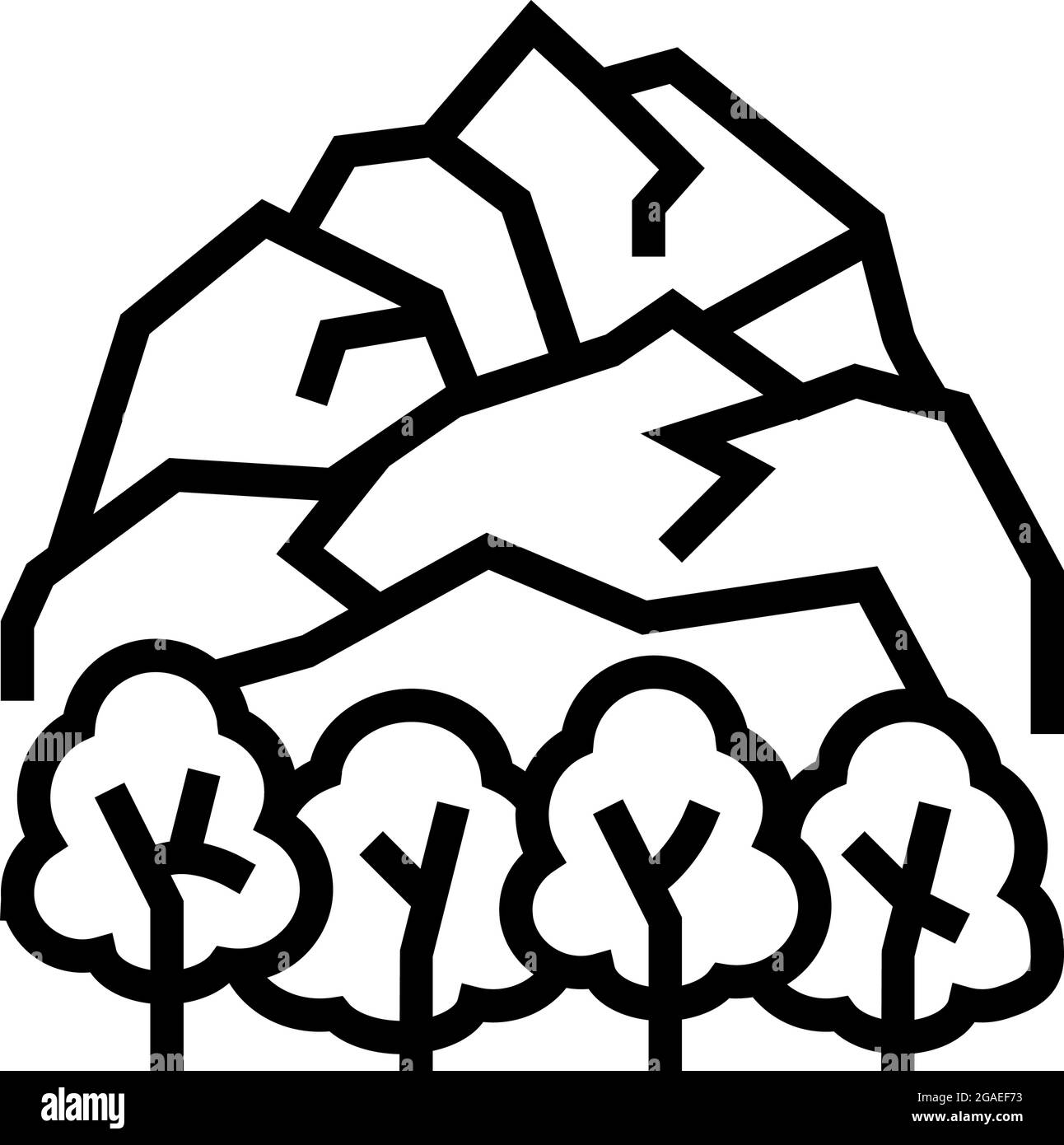 tundra landscape line icon vector illustration Stock Vector Image & Art ...