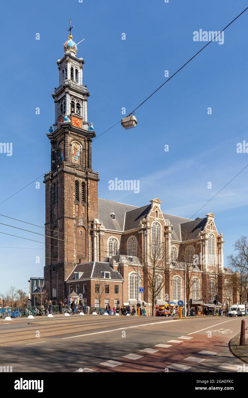 Westerkerk church and prinsengracht canal hi-res stock photography and ...