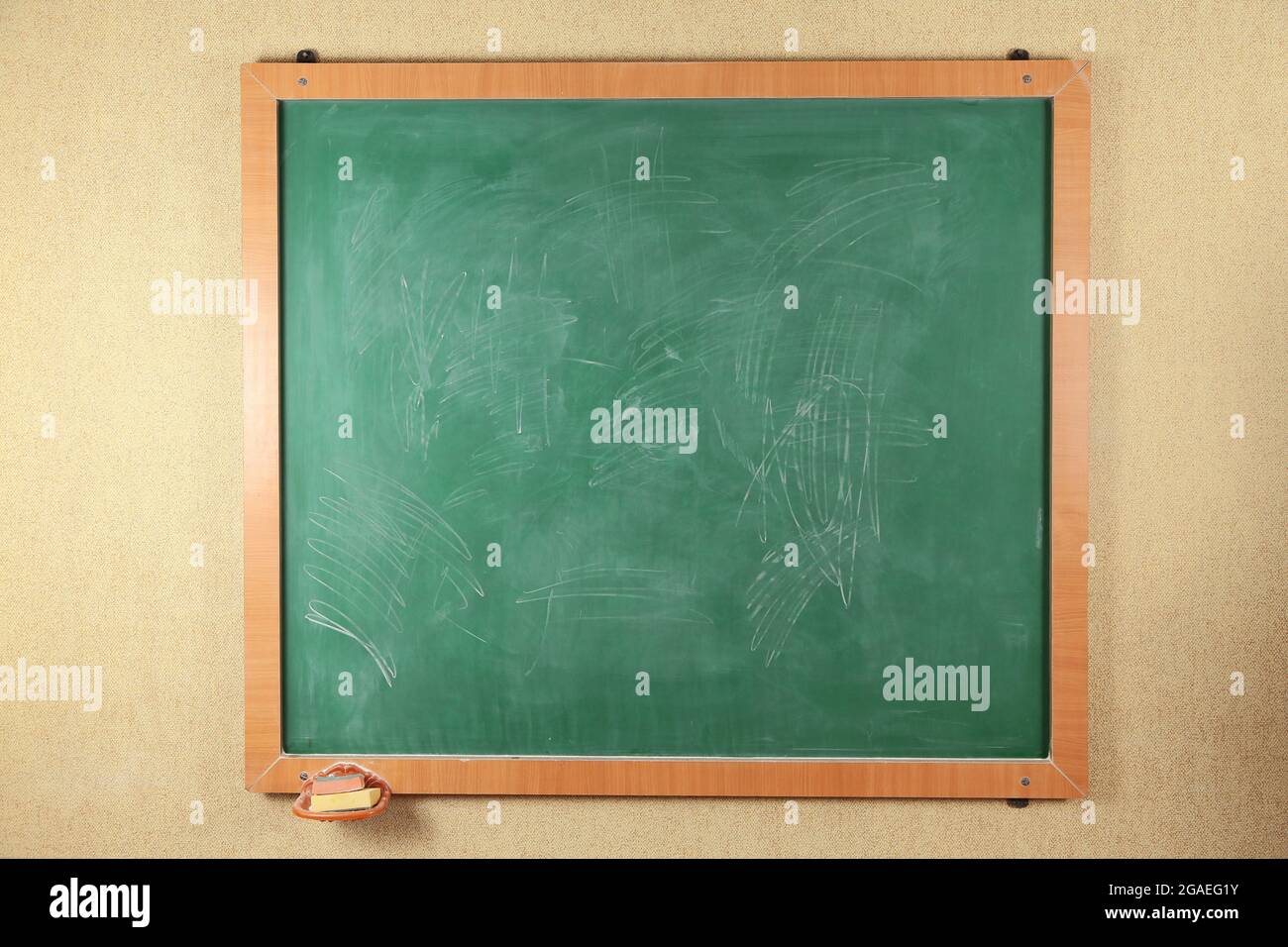 Blackboard on wall, close up Stock Photo - Alamy
