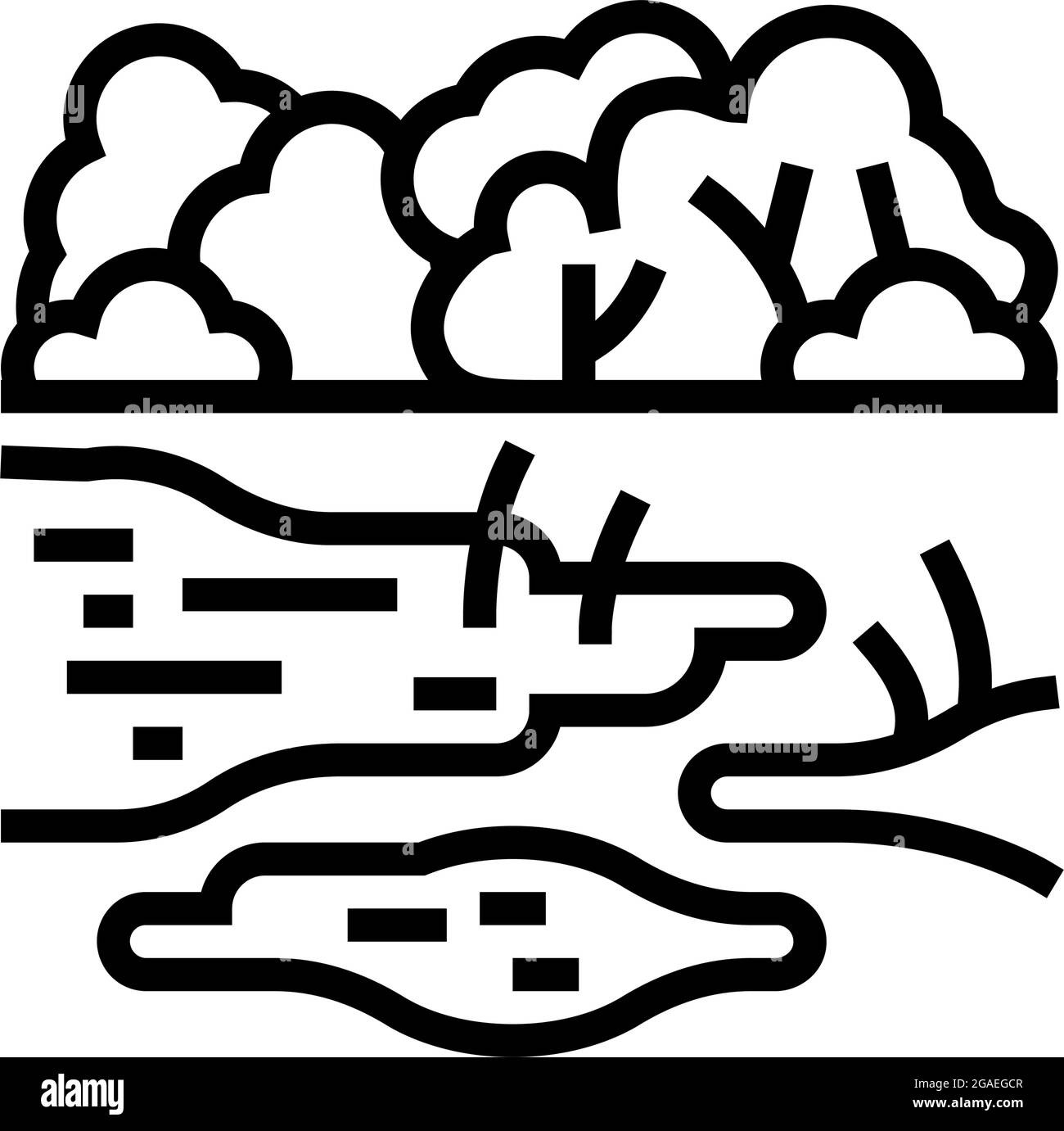 rainforest land line icon vector illustration Stock Vector Image & Art ...