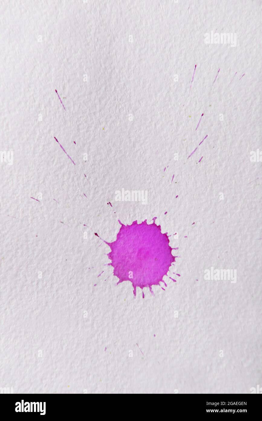 Watercolor stains on white paper background Stock Photo - Alamy