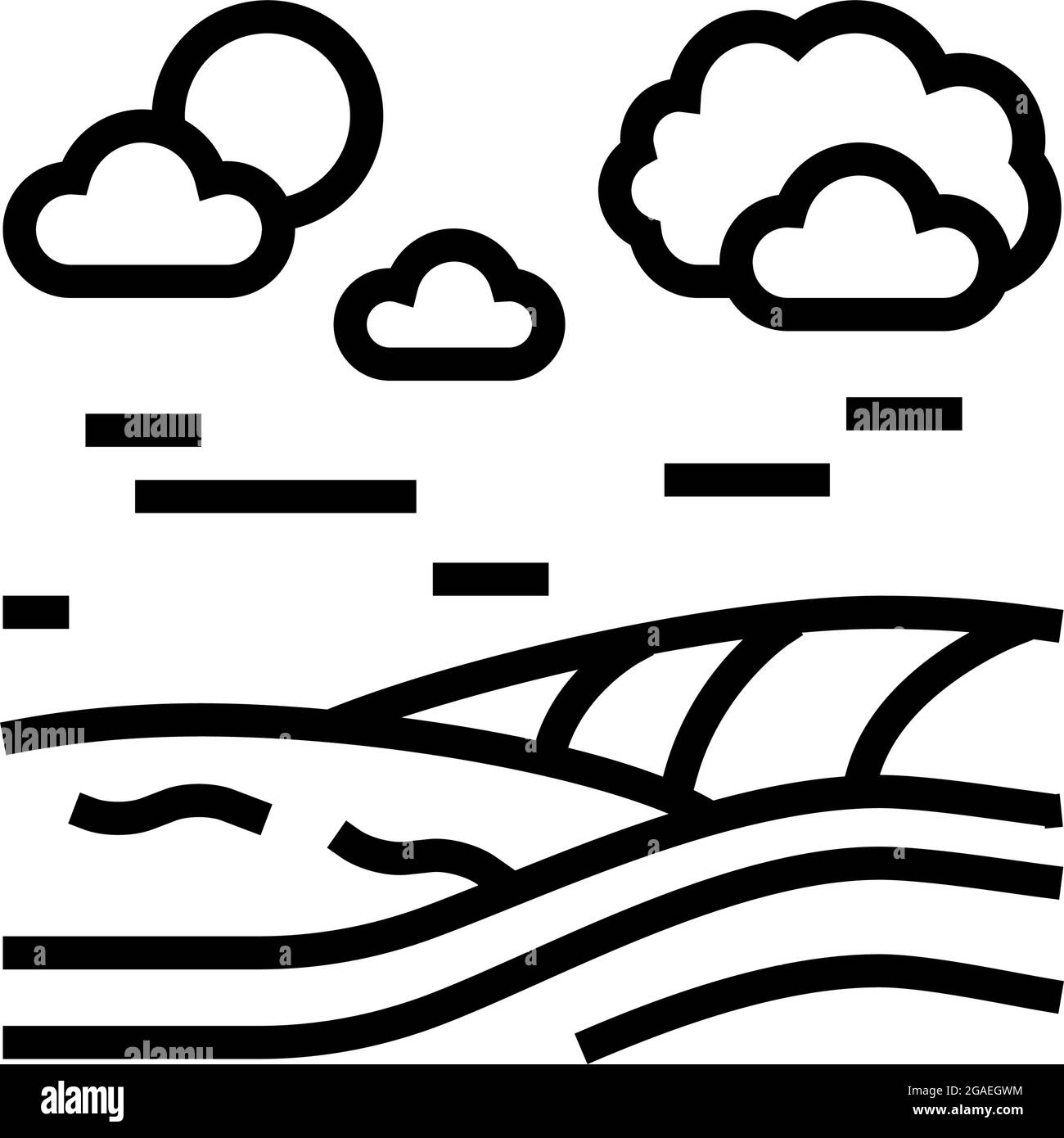 meadow land line icon vector illustration Stock Vector Image & Art - Alamy