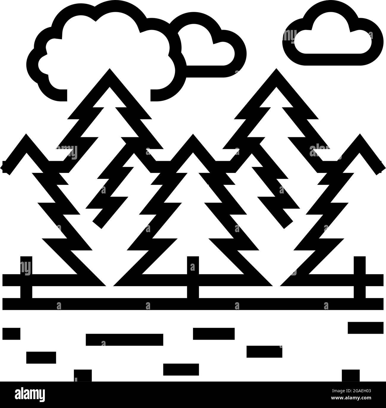 coniferous forests line icon vector illustration Stock Vector Image ...