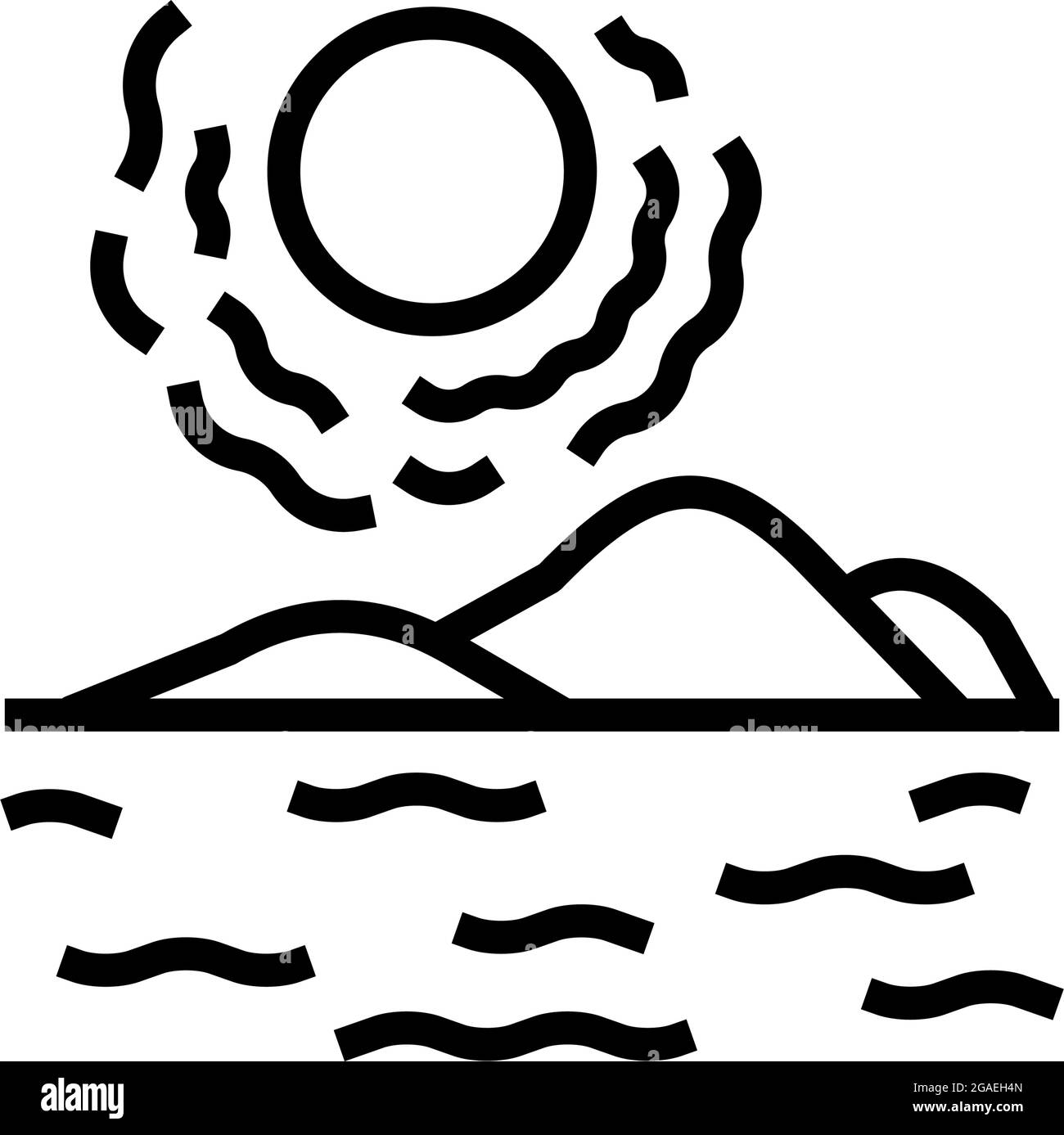 desert land line icon vector illustration Stock Vector Image & Art - Alamy