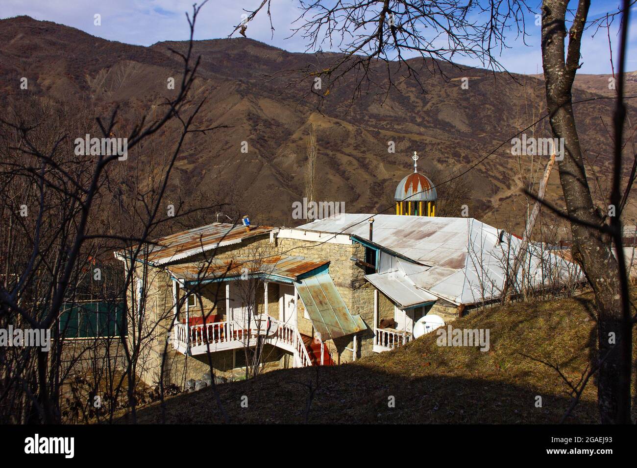Lahij town. Azerbaijan. December 23, 2019. The building of the City ...