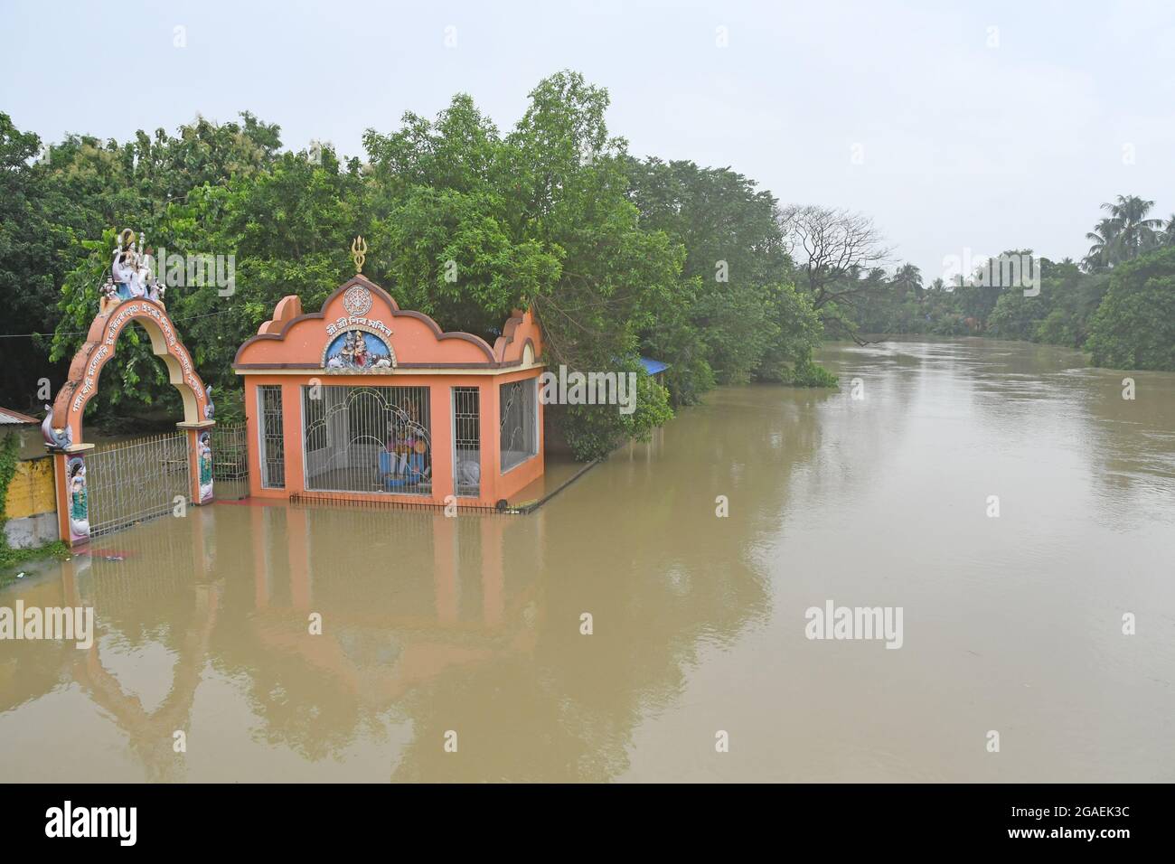 Burdwan Town, Purba Bardhaman District, West Bengal / India - 30.07.2021: The Banka rivulet ...