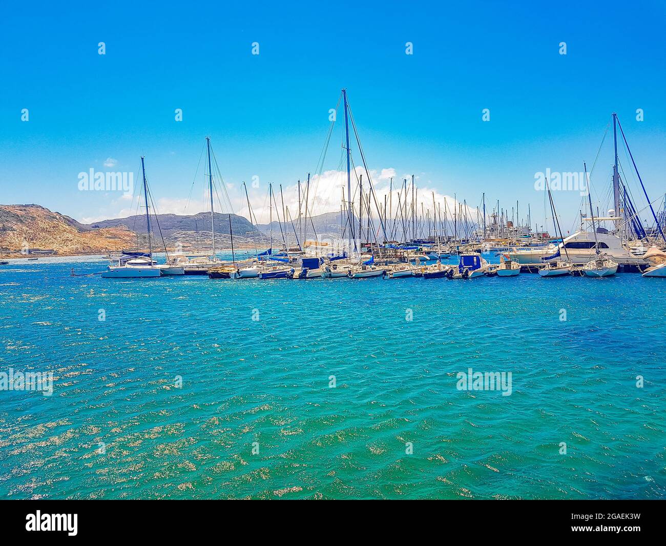 False Bay coast landscape with yachts boats jetty Long Beach and ...