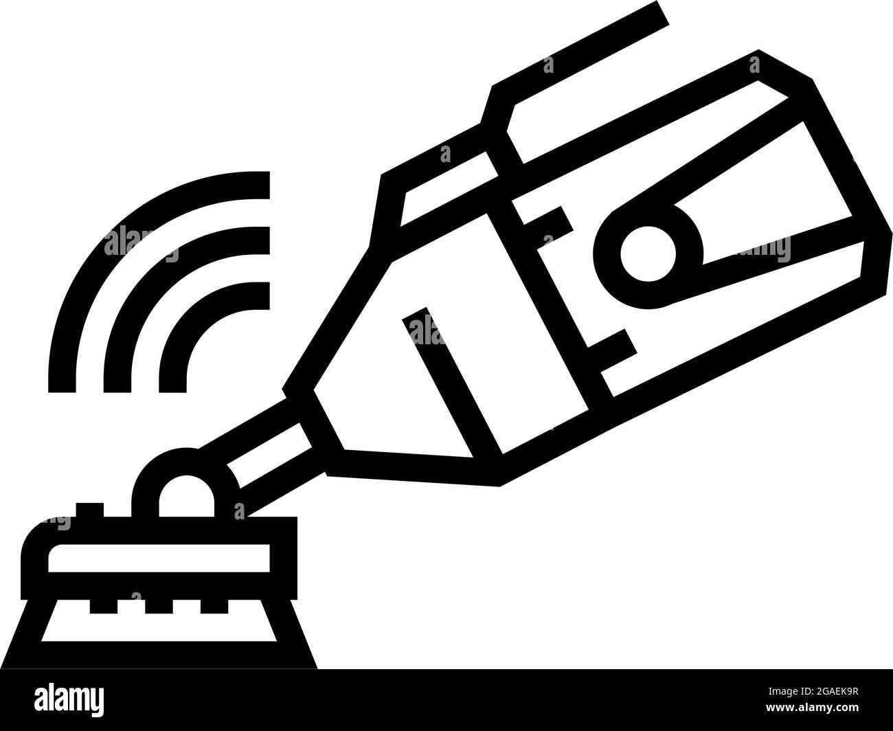handheld suction cleaner pool line icon vector illustration Stock ...