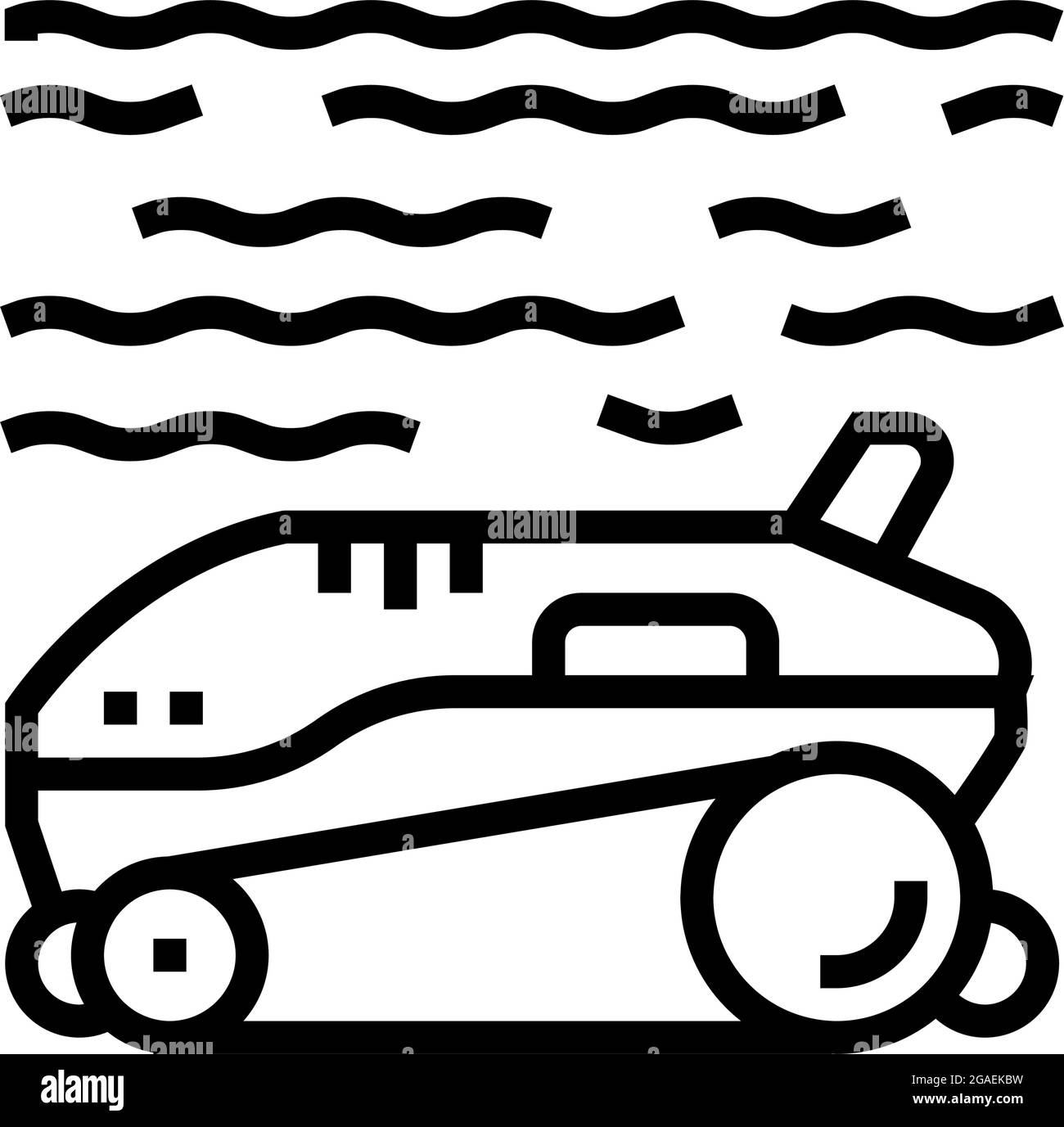 robot cleaner pool line icon vector illustration Stock Vector Image ...