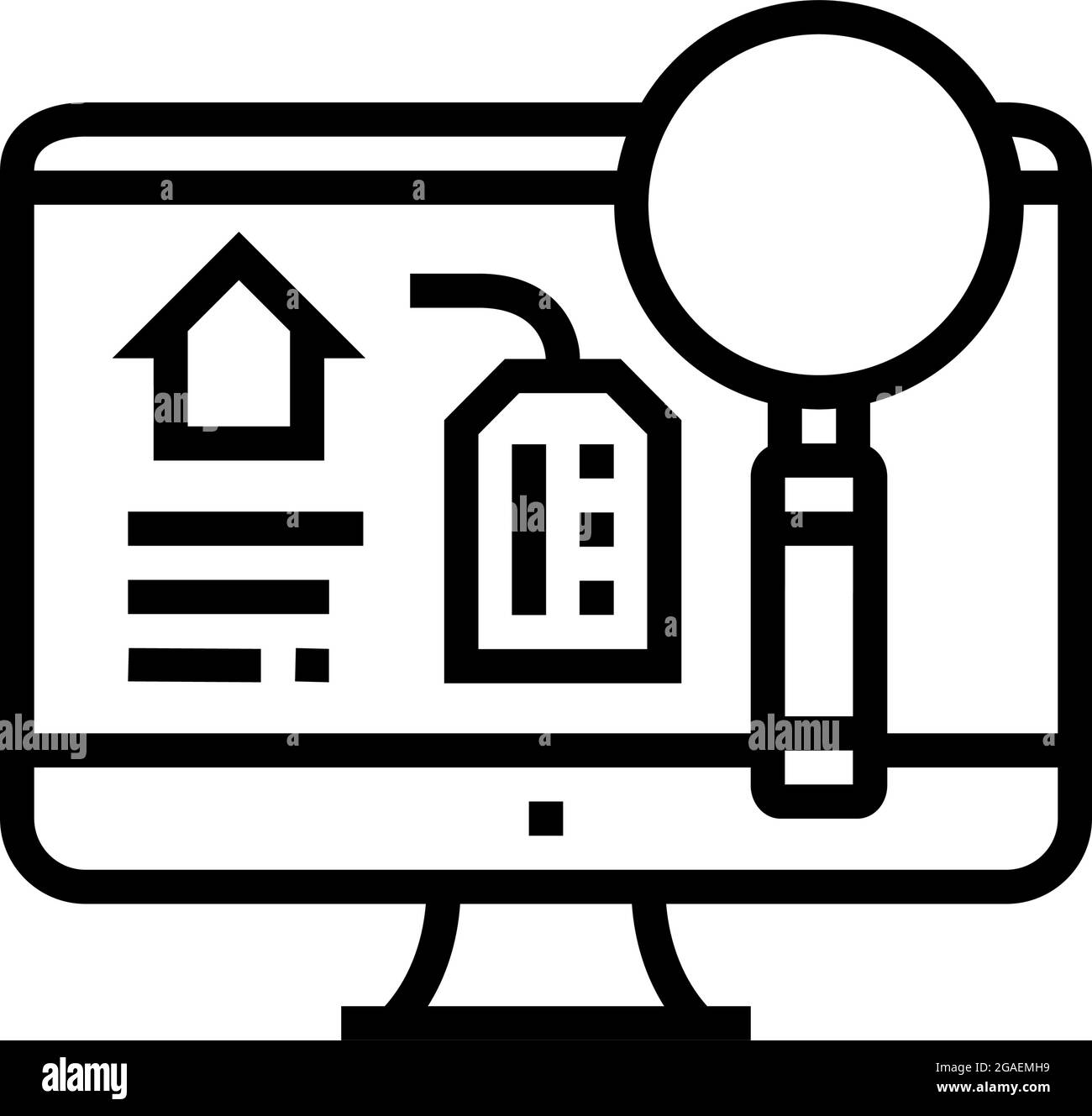 search rental properties line icon vector illustration Stock Vector ...