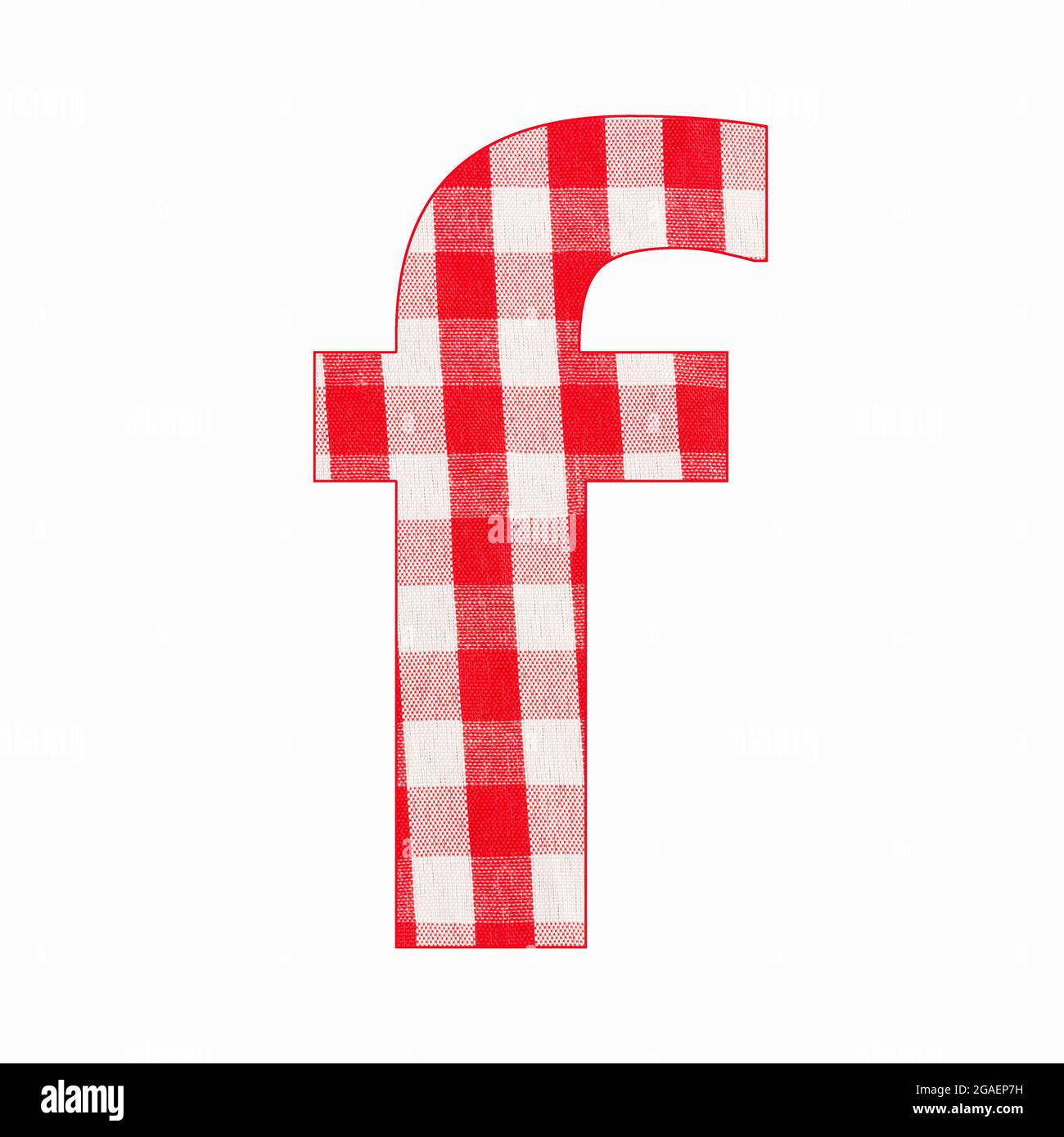 Lowercase letter f of the alphabet - Red checkered fabric tablecloth ...