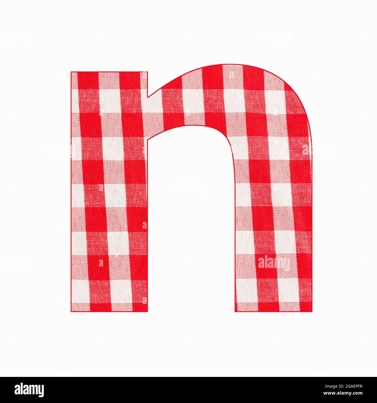 Lowercase letter n of the alphabet - Red checkered fabric tablecloth ...