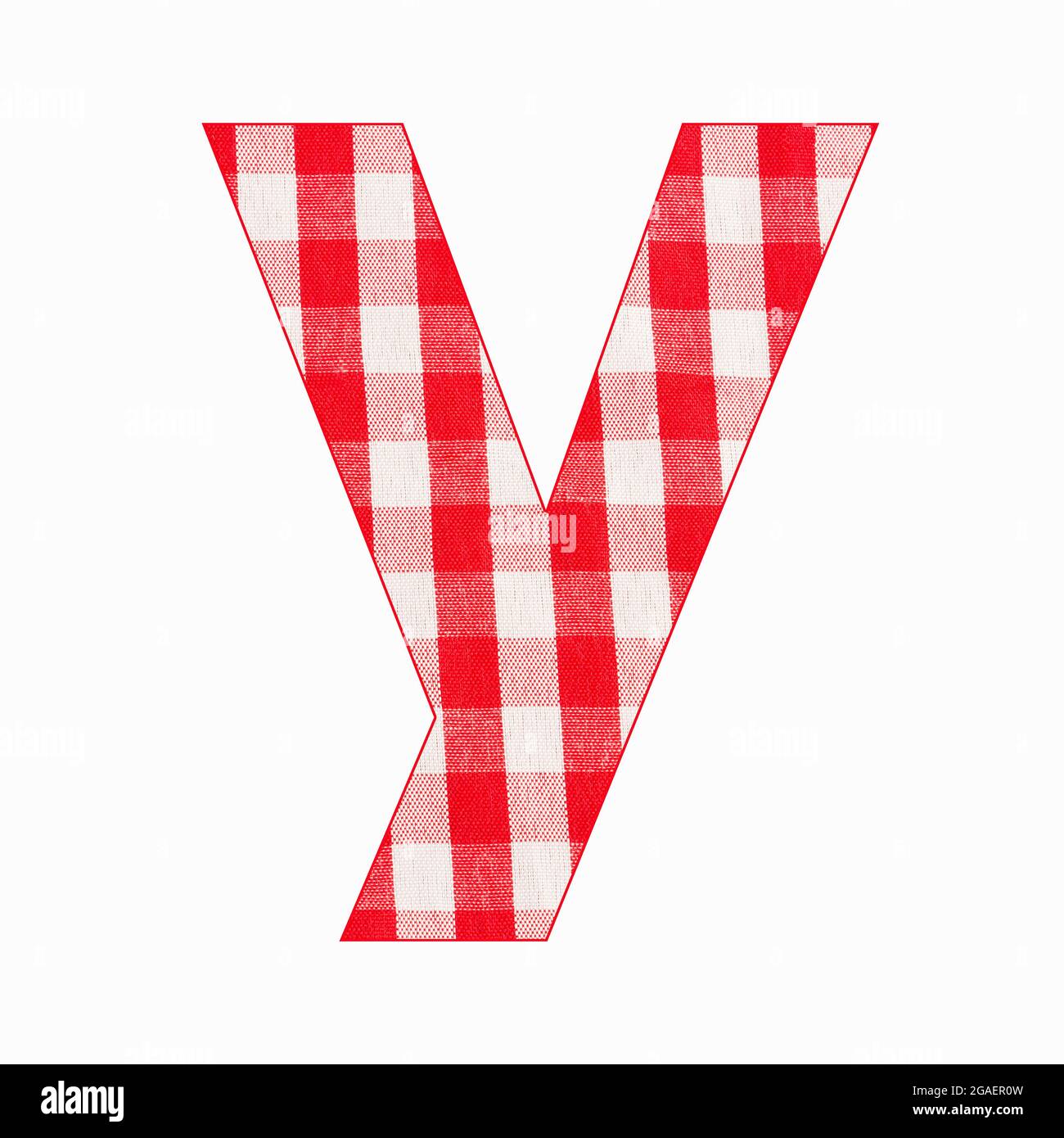 Lowercase letter y - Red checkered napkin background Stock Photo - Alamy