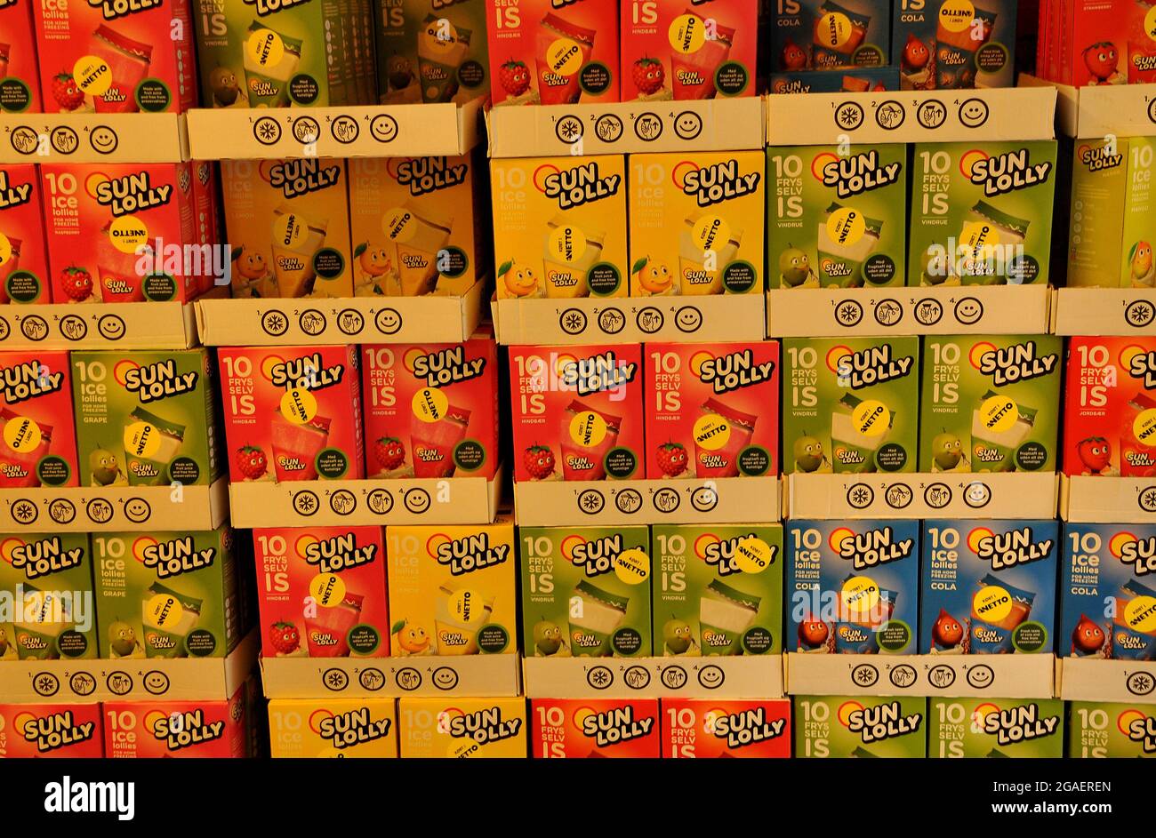 Kastrup/ Denmark. 30 July 2021, Sun lolly 10 ice cream on sale is ...
