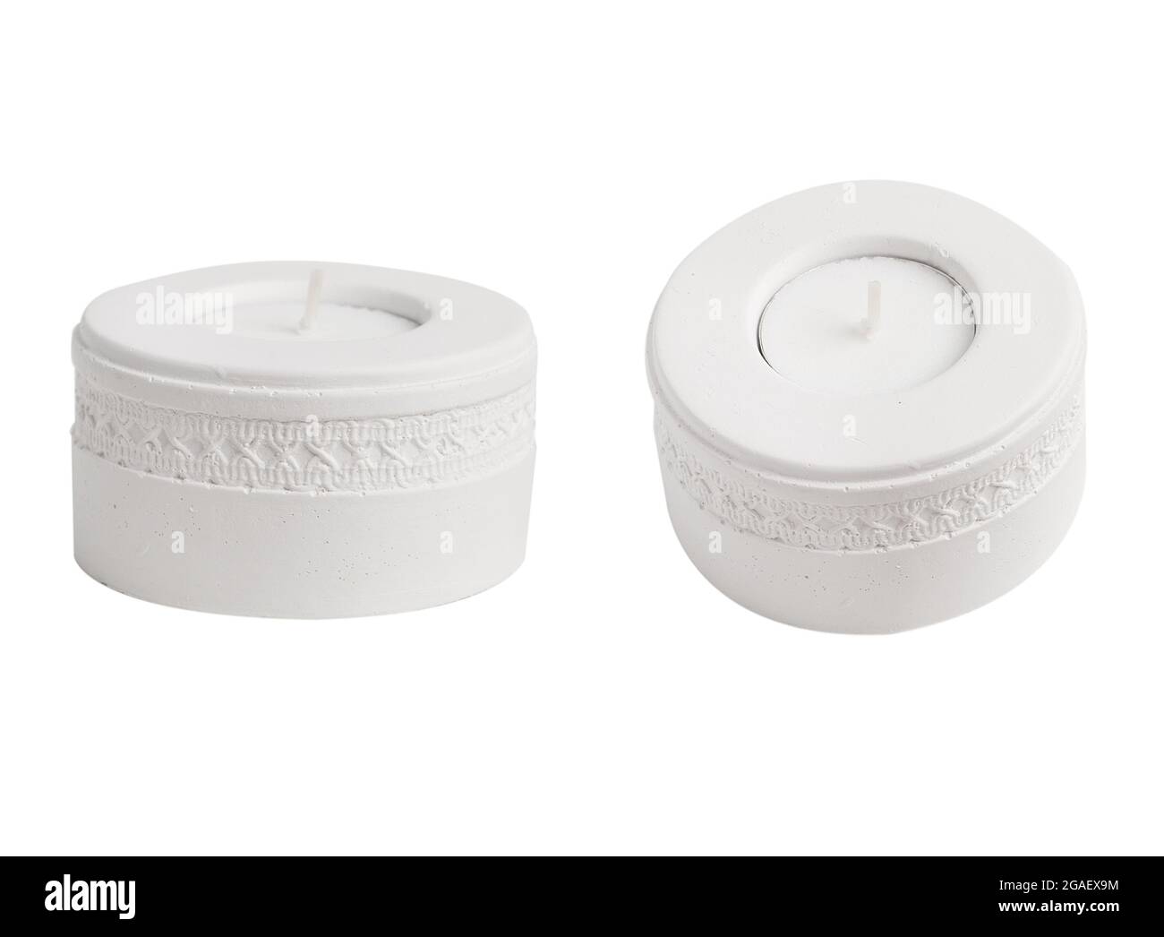 Side view of candle isolated on white background Stock Photo - Alamy