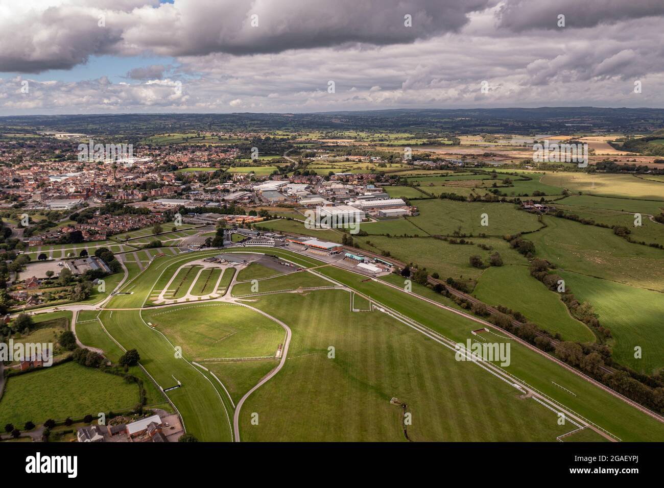 Aerial Drone View Of Uttoxeter Racecourse Horse Racing Course ...