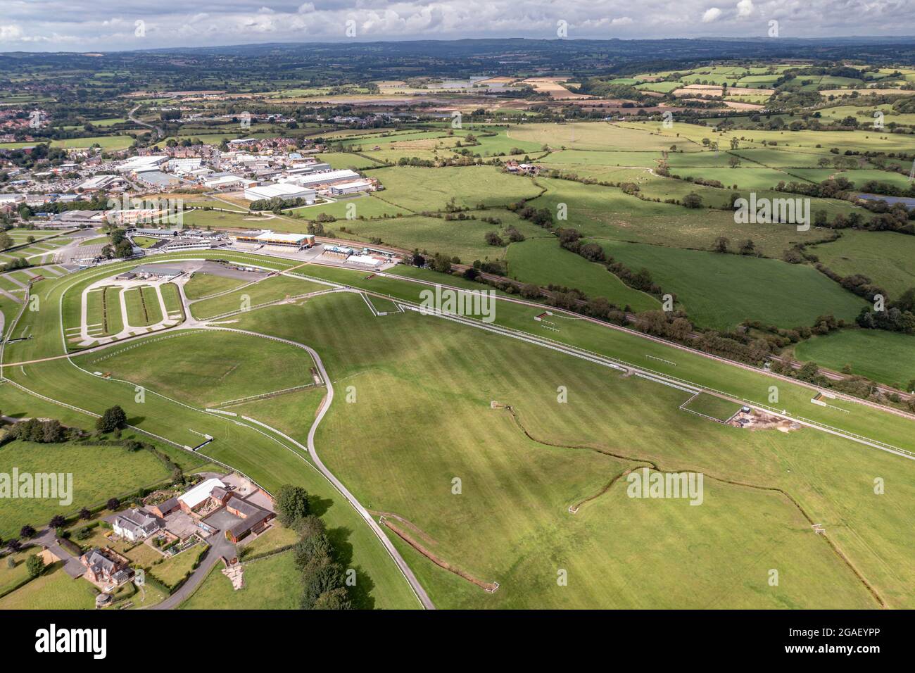Aerial Drone View Of Uttoxeter Racecourse Horse Racing Course ...