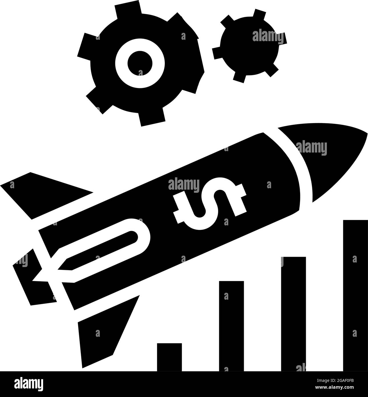 launch financial rocket glyph icon vector illustration Stock Vector ...