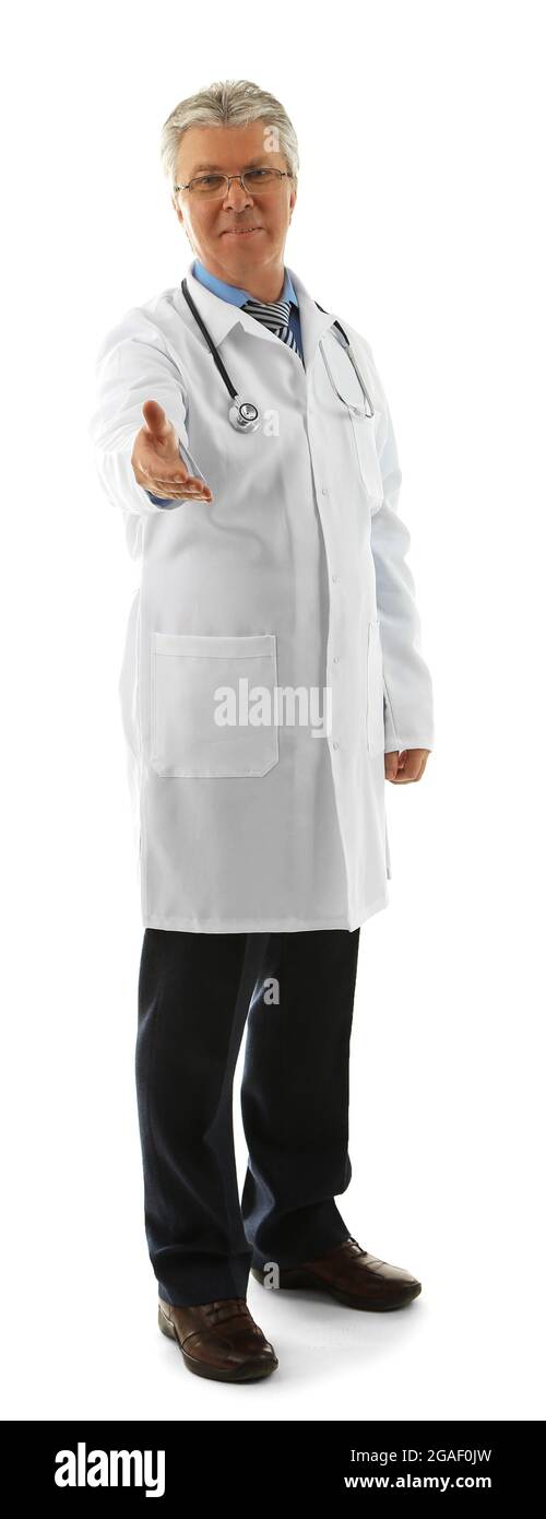 Doctor isolated on white Stock Photo - Alamy