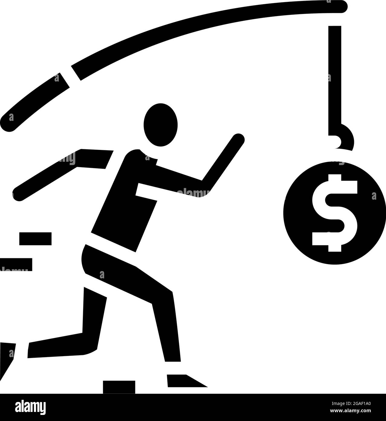 employee running for money glyph icon vector illustration Stock Vector ...