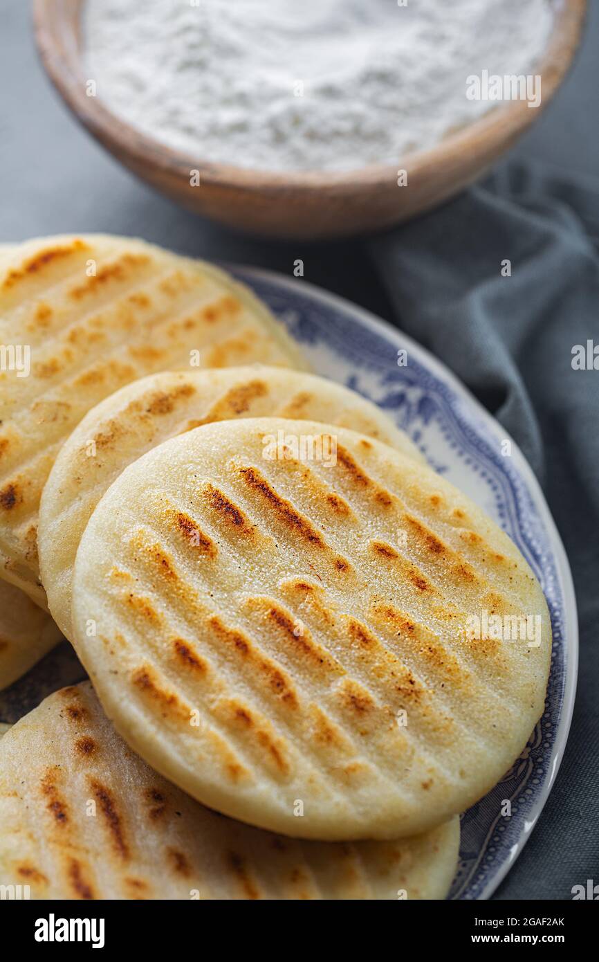 Arepa is a type of meal made from cornmeal, traditional food in the ...