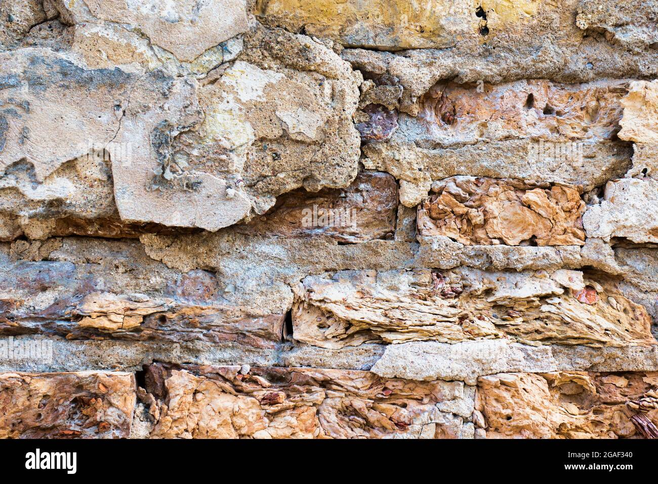 Old cracked weathered plastered brick wall background texture. Dirty ...