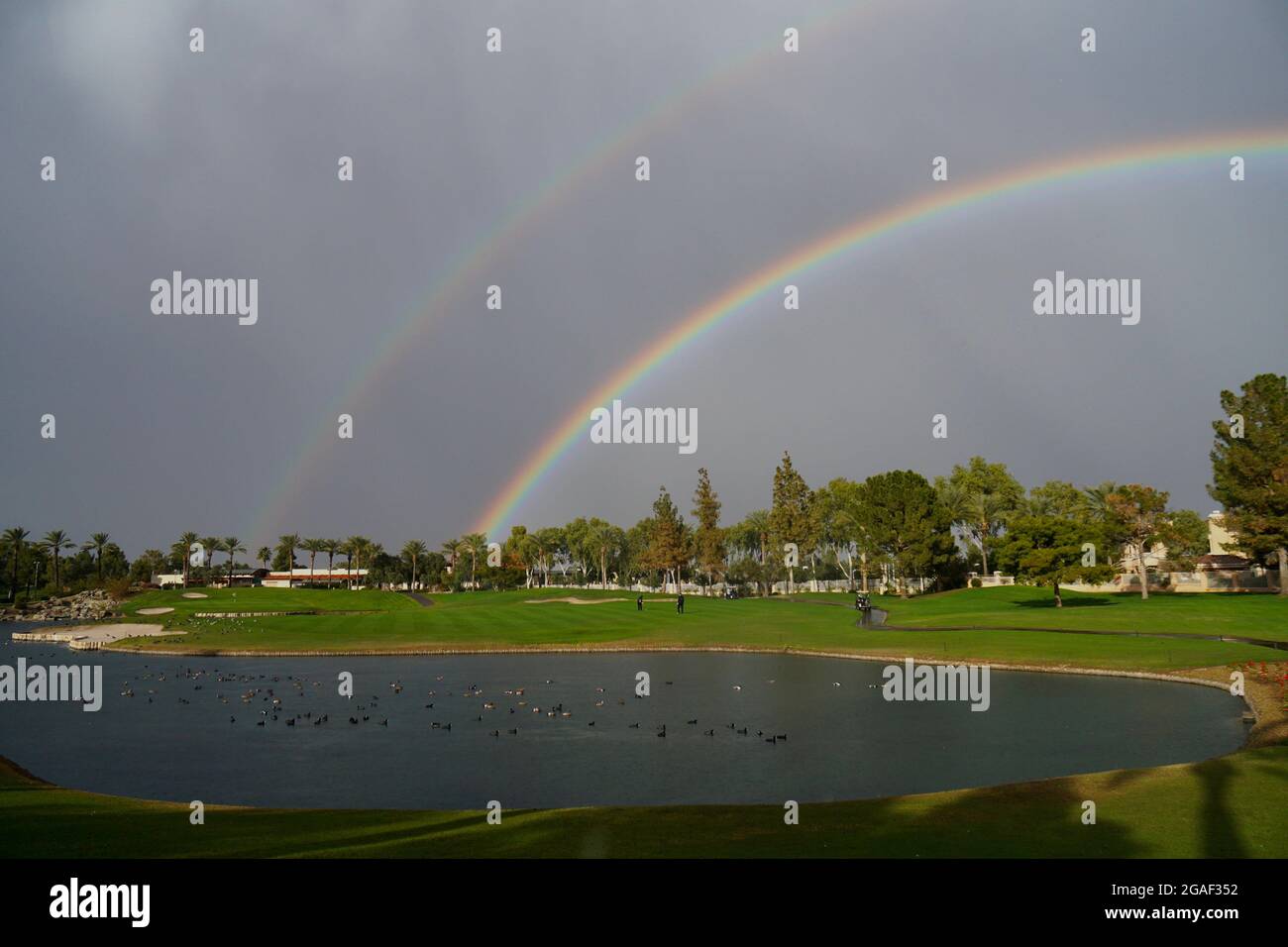 Rainbow on golf course hi-res stock photography and images - Alamy