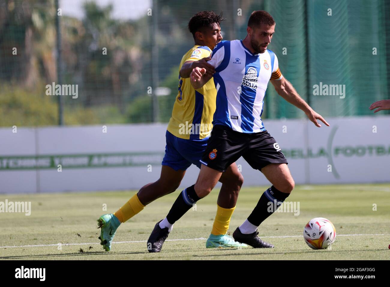 David Lopez of RCD Espanyol in action during the pre-season friendly ...