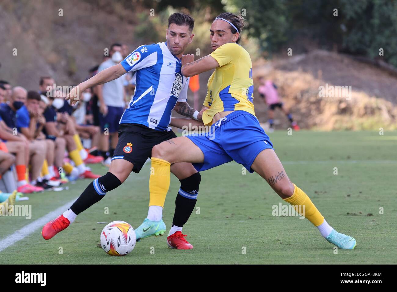 Adri Embarba of RCD Espanyol in action during the pre-season friendly ...