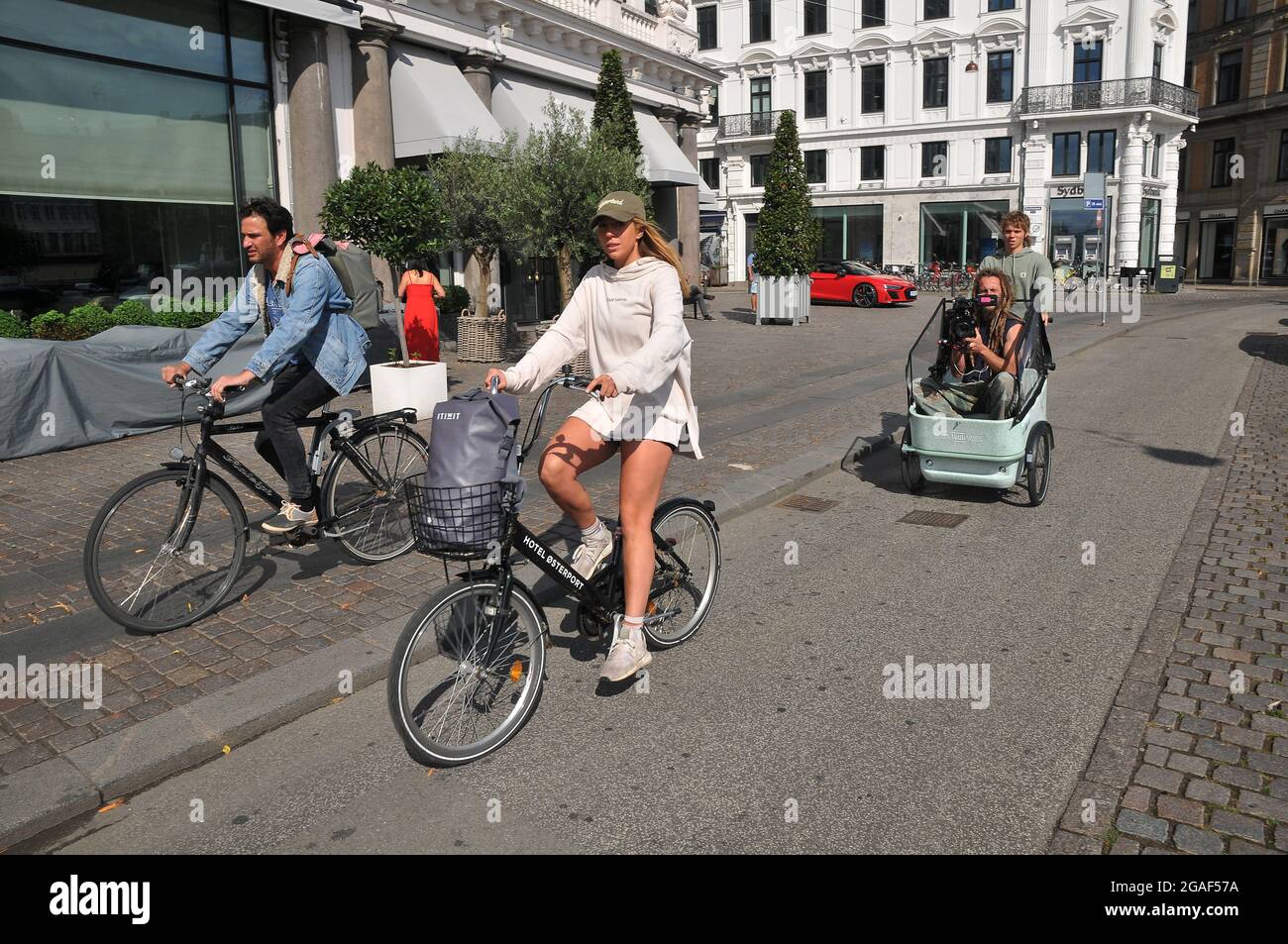 Copenhagen, Denmark., 30 July 2021, Bike rider in danish capital ...