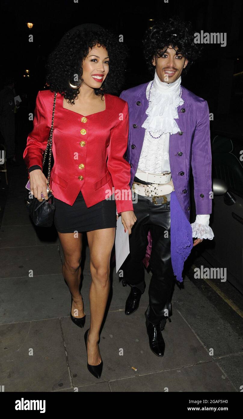 London. UK. Jade Ewen & guest at Heidi Range's 30th birthday party ...