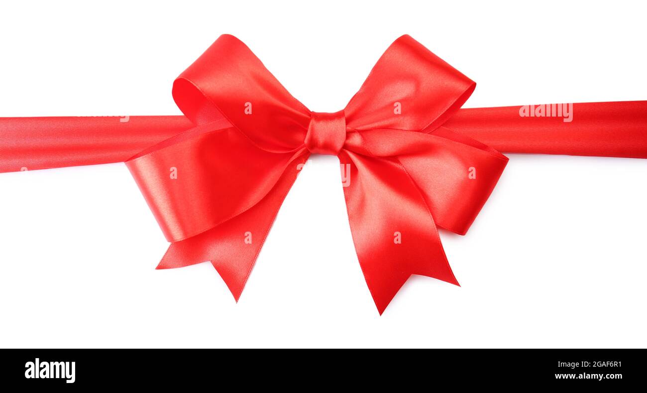 Big red bow isolated on white background Stock Photo - Alamy
