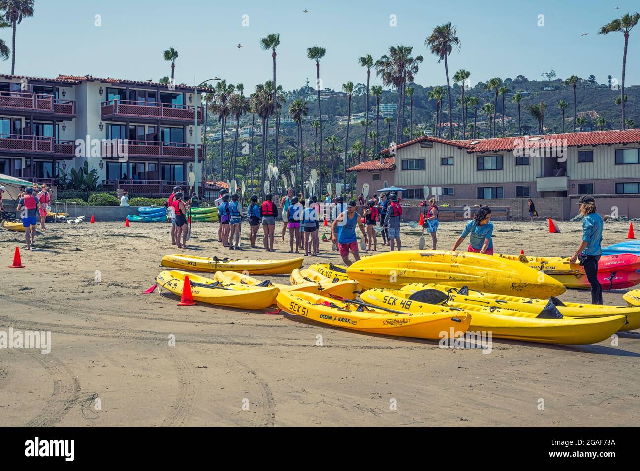 Summer day at La Jolla Shores Beach. La Jolla, California, USA Stock ...