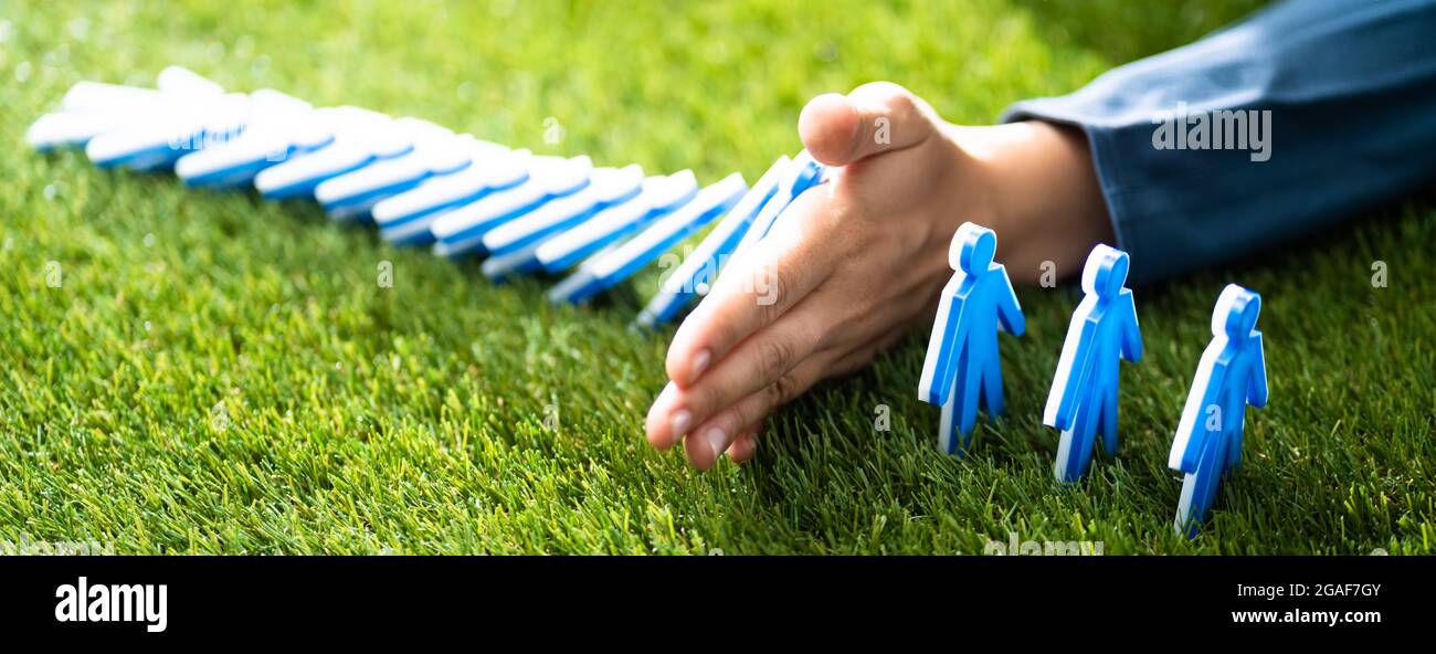 Domino Fall Prevention. Stop Falling Persons. Prevent Risk Stock Photo ...