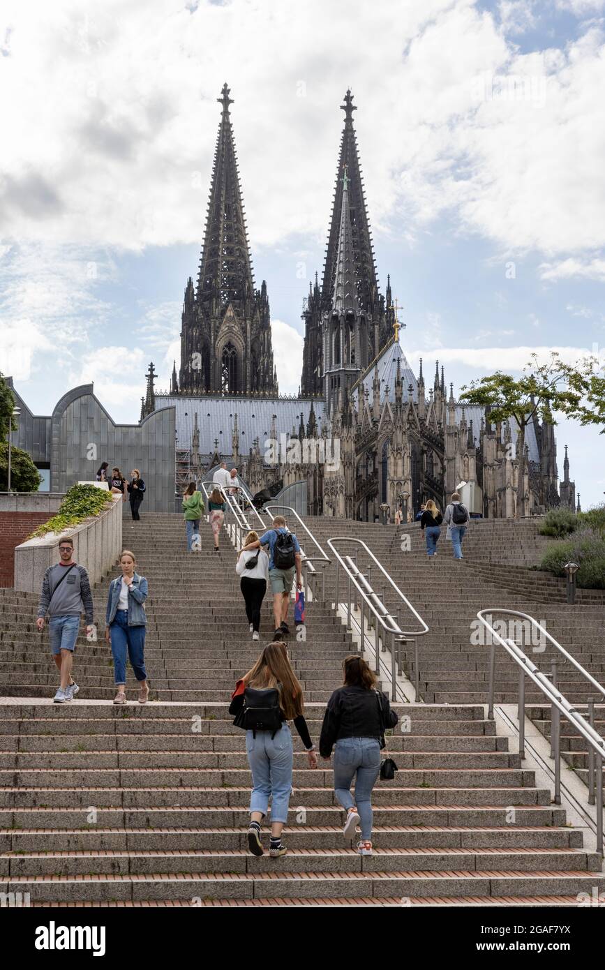 Legendary twin towers of Cologne Cathedral in Germany Stock Photo - Alamy