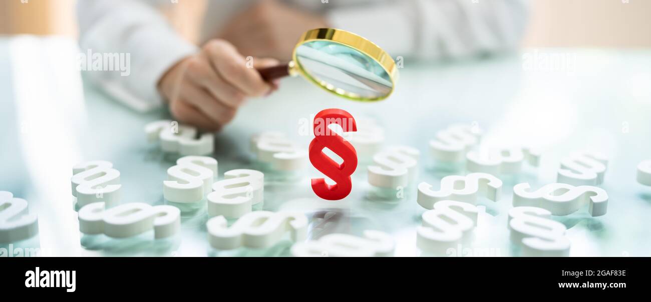 Lawyer Or Advocate Scrutiny And Justice. Paragraph Symbol Stock Photo ...